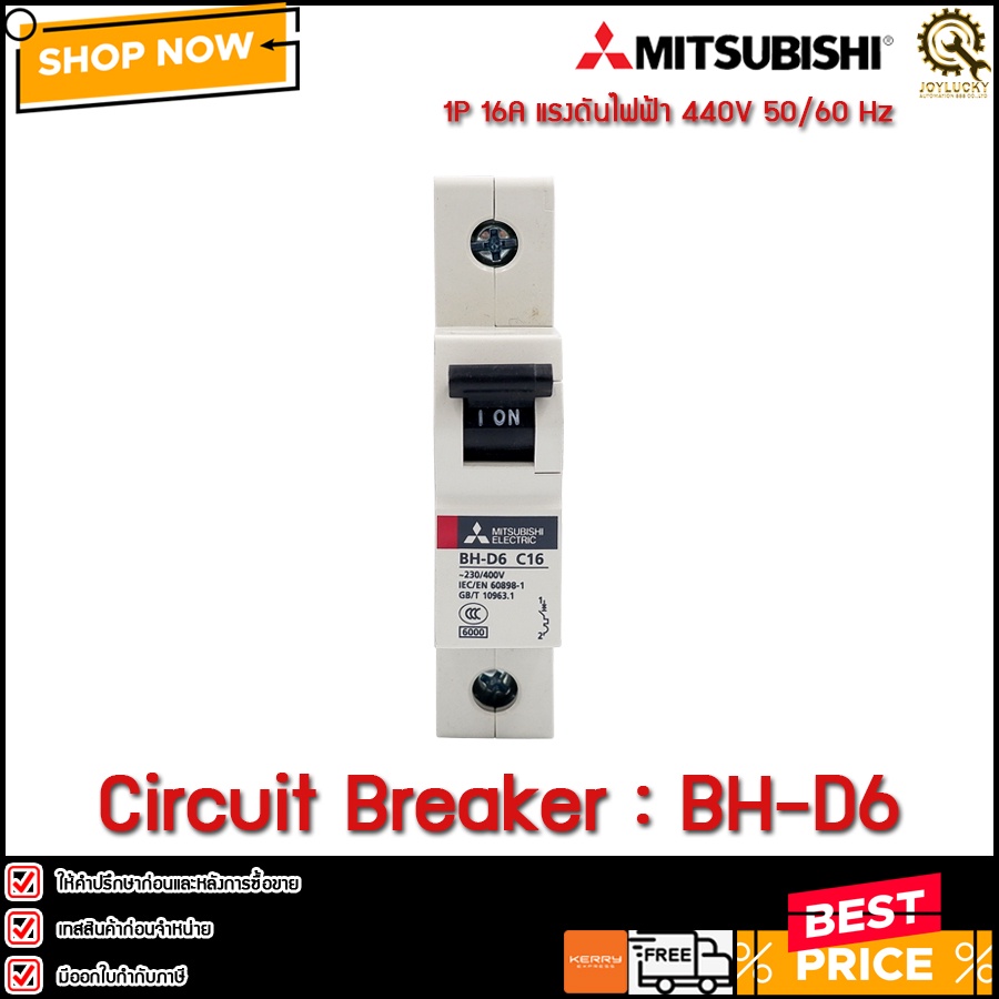 Circuit Breaker (MCB) BH-D6,1P 16A | Shopee Thailand