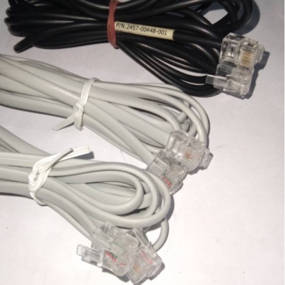 สายโทรศัพท์ 2 Core แบบแบนมือสอง สีขาว พร้อมหัว RJ11 แบบ 6P4C 2/5/10/15/20m | Shopee Thailand