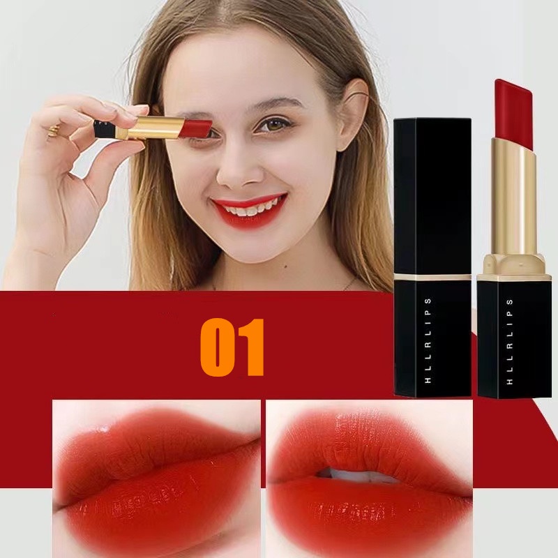 ลิปสติก ลิปโคลน ลิปสติกโคลน Lipstick HLLRลิปสติก 3.2g สีพีช แดงก่ำแดง ส้ม อิฐ กันน้ำติดทนเพิ่ม ...