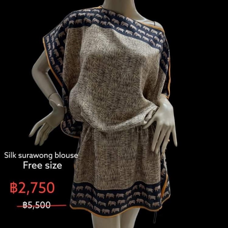 Silk surawong blouse แบรนด์ Jim Thompson | Shopee Thailand