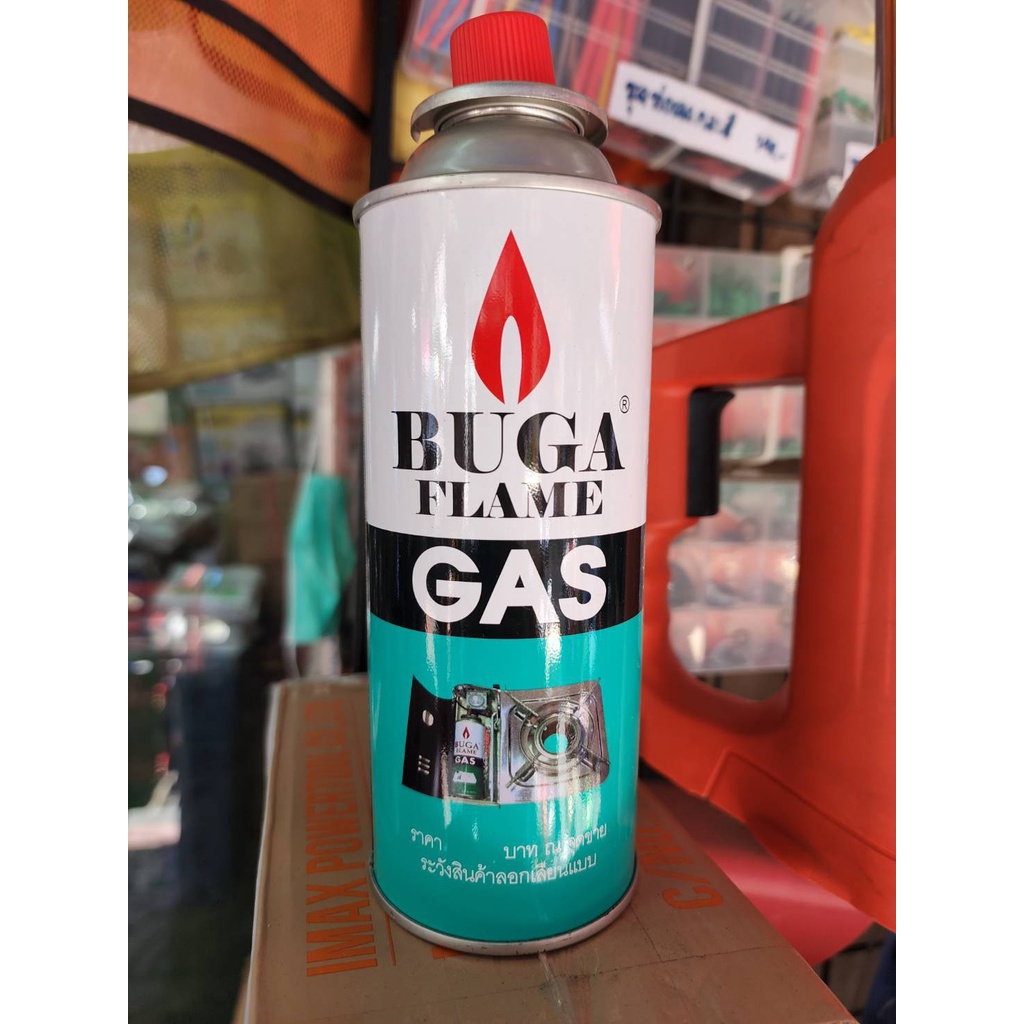 แก๊สกระป๋อง Buga Gas Refill ขวดใหญ่ แก๊สเติมไฟแช็ค กระป๋องแก๊สพกพา BUGA ...