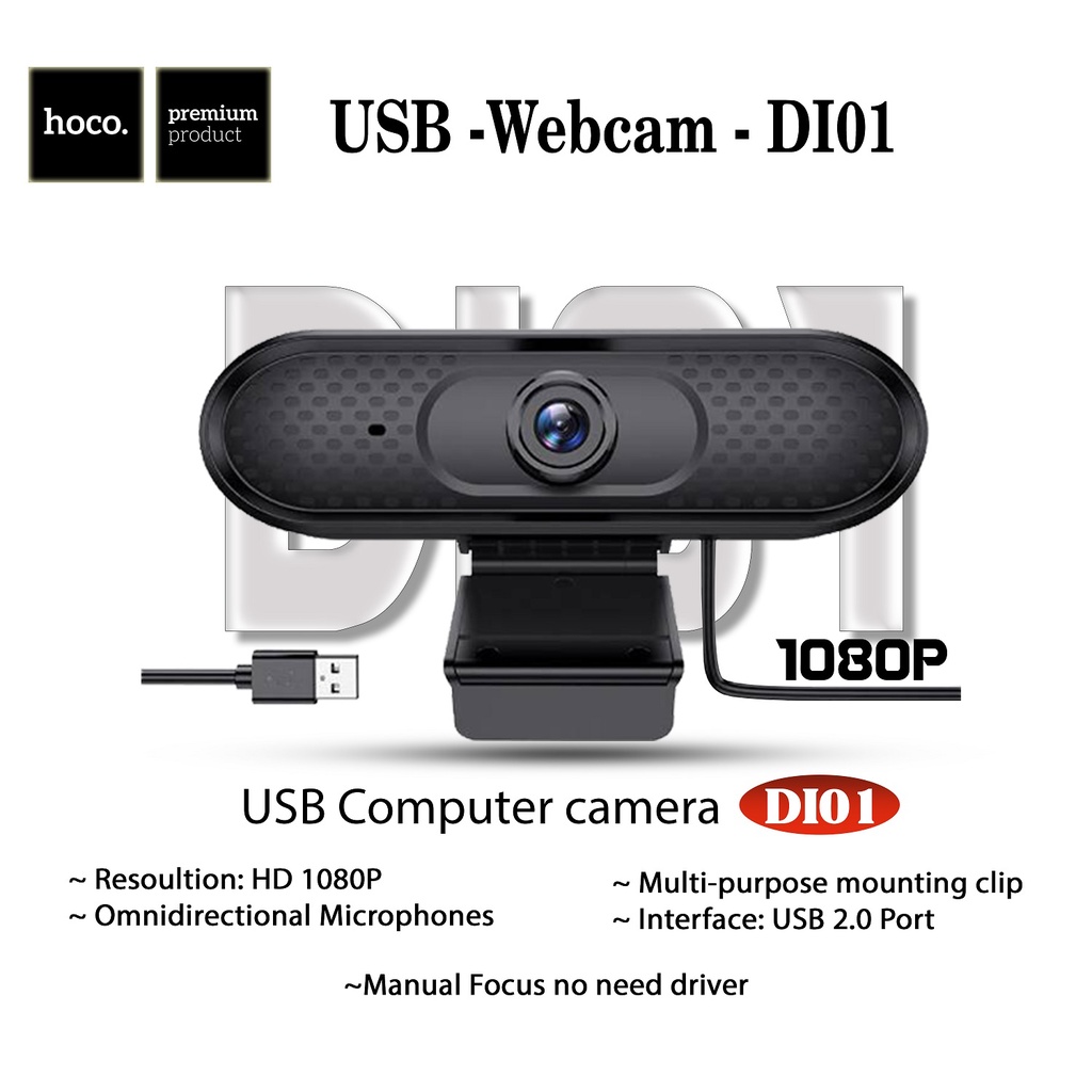 Hoco DI01 Web Camera 1080P webcam กล้องเว็บแคม ความละเอียด 1080P และ 2K ...