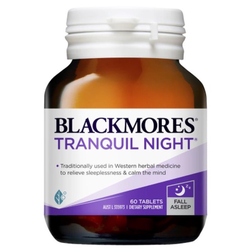 Blackmores Tranquil Night Sleep Support Vitamin 60 Tablets | Shopee ...
