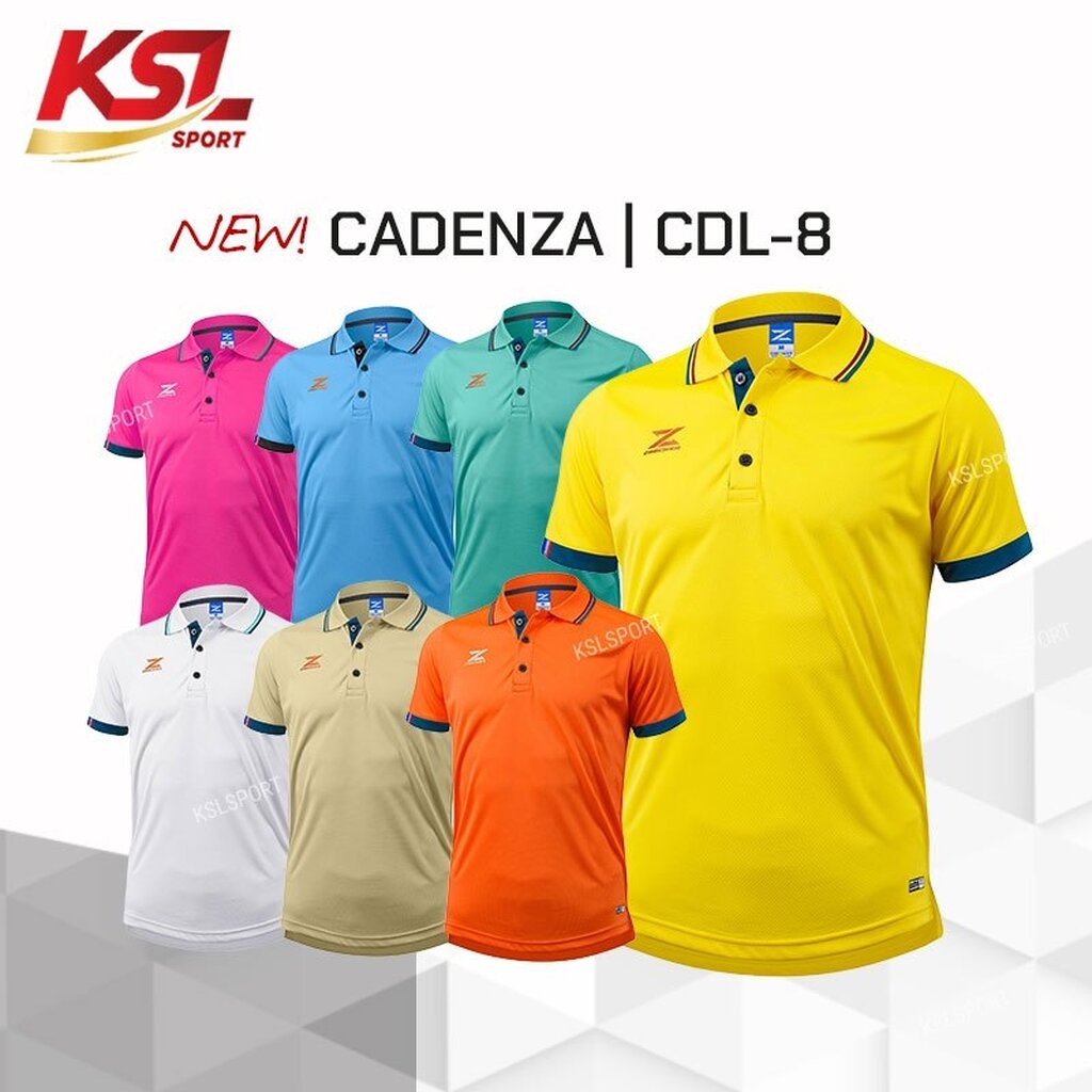 ใหม่!! เสื้อโปโลผู้ชาย CADENZA (คาเดนซ่า) รุ่น CDL-8 MEN ผ้า Micro polyester 100% ใส่บาย สี ...