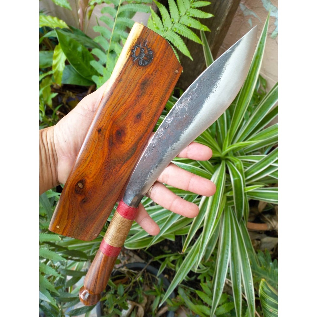 มีดเหน็บ อีเหน็บ (E-Nep) มีดหมอ มีดเดินป่า มีดแคมป์ 7.8” Sup9 ตีร้อนชุบแข็ง ผิวไฟ ตอกลาย ด้าม ...