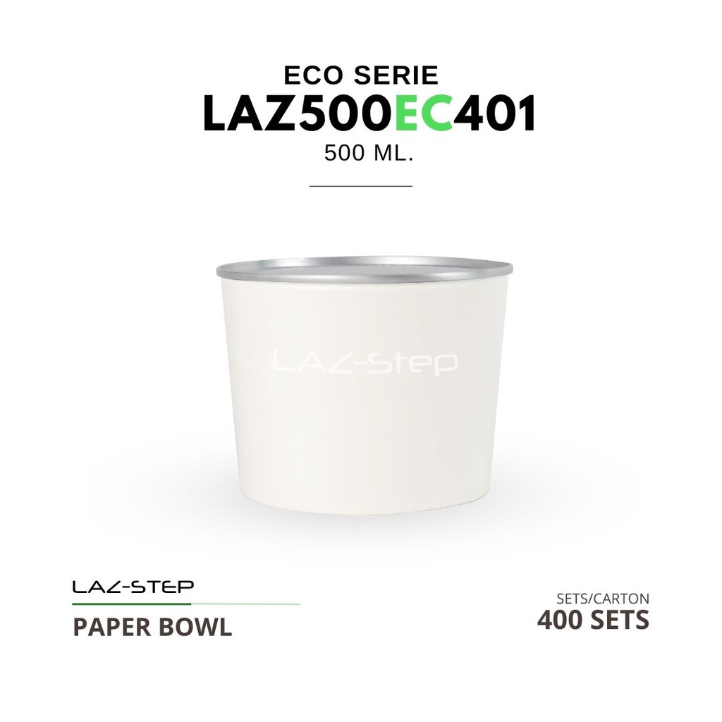LAZ-Step ถ้วยกระดาษฝาดึง PPB ขนาด 500 ml. LAZ500EC401 (ลังละ 400 ชุดรวม ...