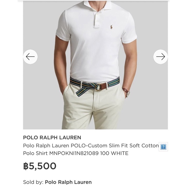 POLO RALPH LAUREN Custom Slim Fit Soft Cotton Polo Shirt MEN เสื้อโปโล แขนสั้น ผู้ชาย ผ้าคอตต้อน ...