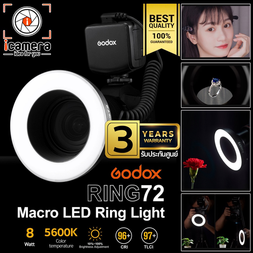Godox LED Ring72 Macro Ring Light 8W 5600K ไฟถ่ายสินค้า ไฟมาโคร - รับ ...