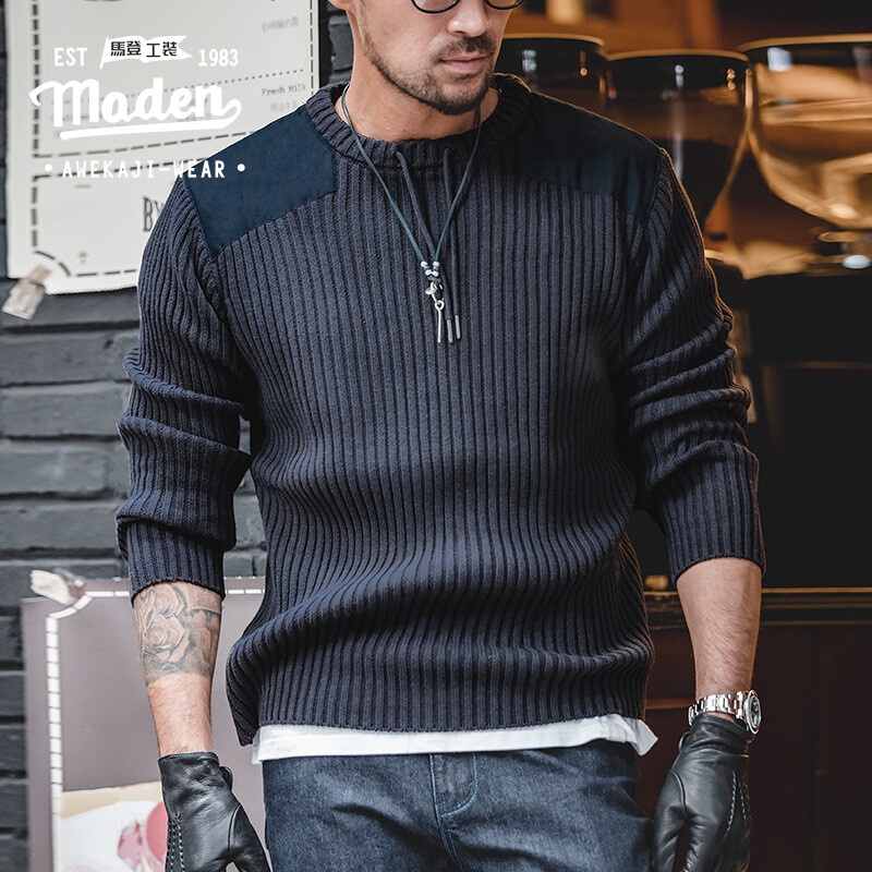 Maden brand tooling style 007 James Bond same เสื้อกันหนาว คอกลม ผ้าถัก ...