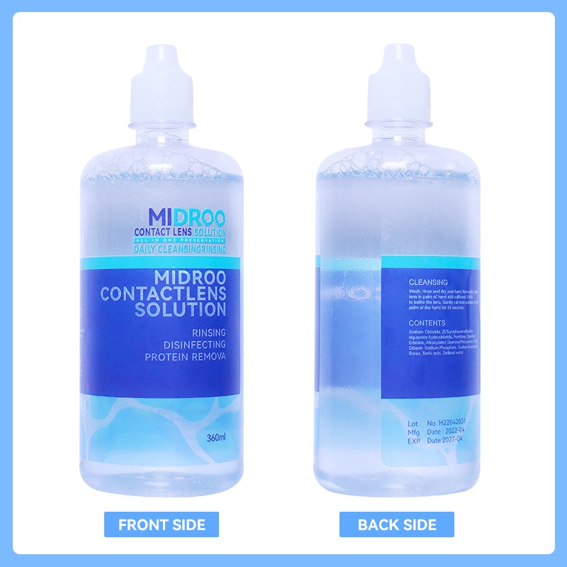 Midroo Lens Solutions น้ำยาล้างคอนแทคเลนส์ ขนาด 60 ml/ 120ml/ 360ml ...