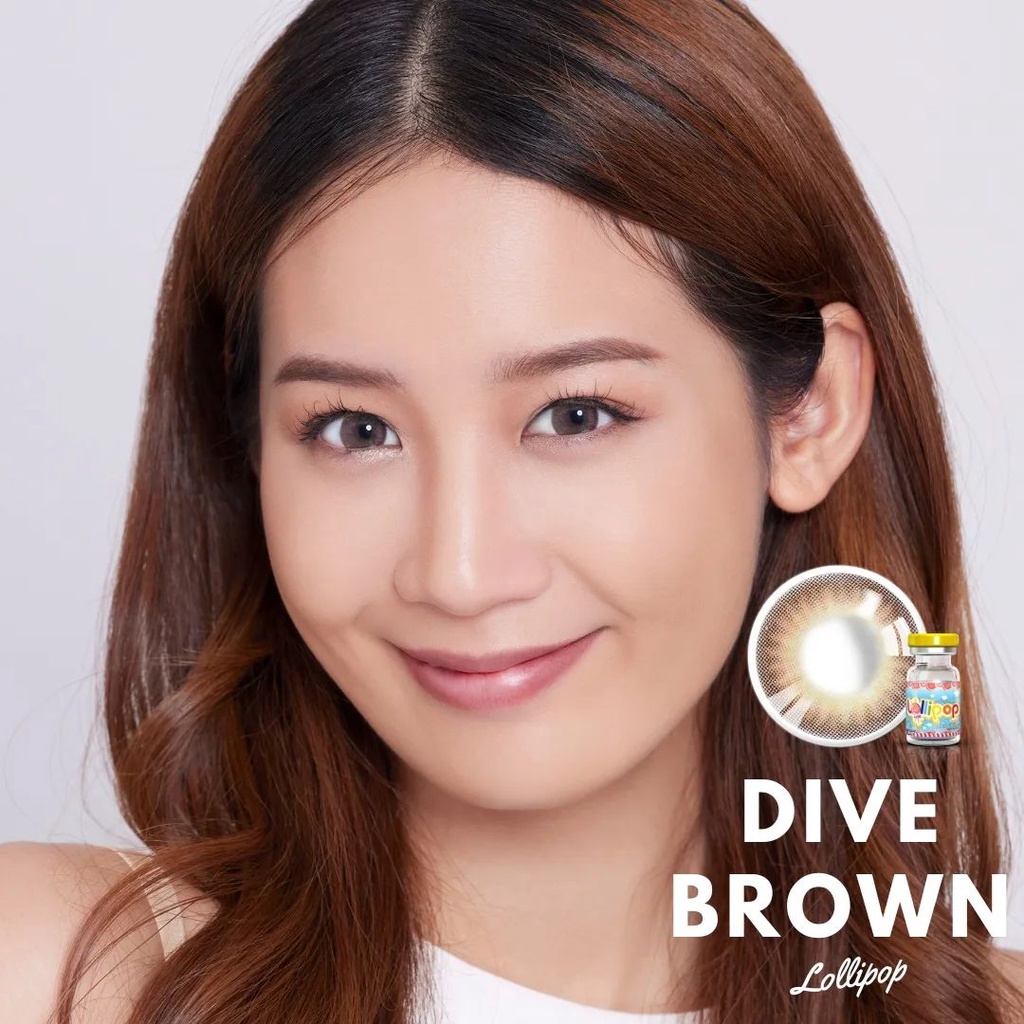 คอนแทคเลนส์🌈Dive🌈 Brown / Gray (Lollipop) ขนาดมินิ💖 | Shopee Thailand