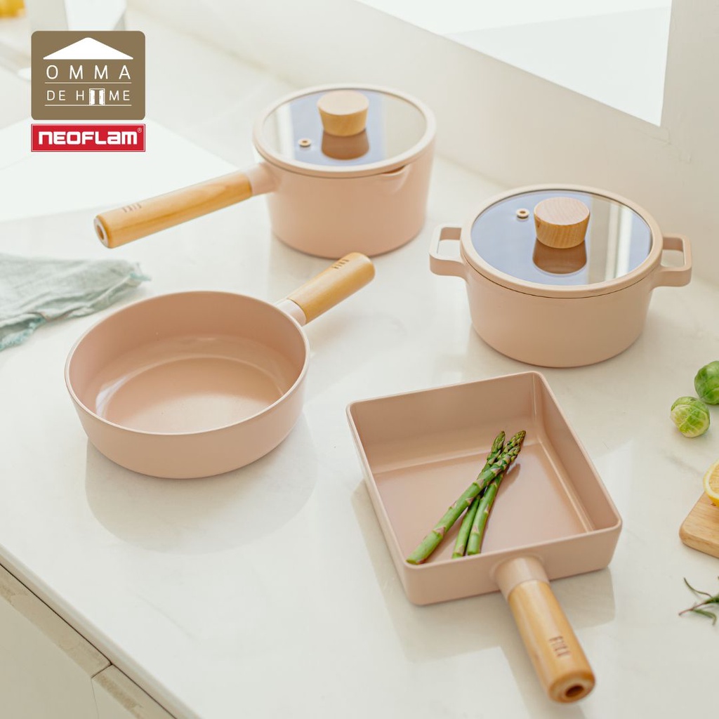 [พร้อมส่ง] 🇰🇷Neoflam FIKA Mini Peach Edition เครื่องครัวมินิมอลจากเกาหลี กระทะรุ่นใหม่ Full ...