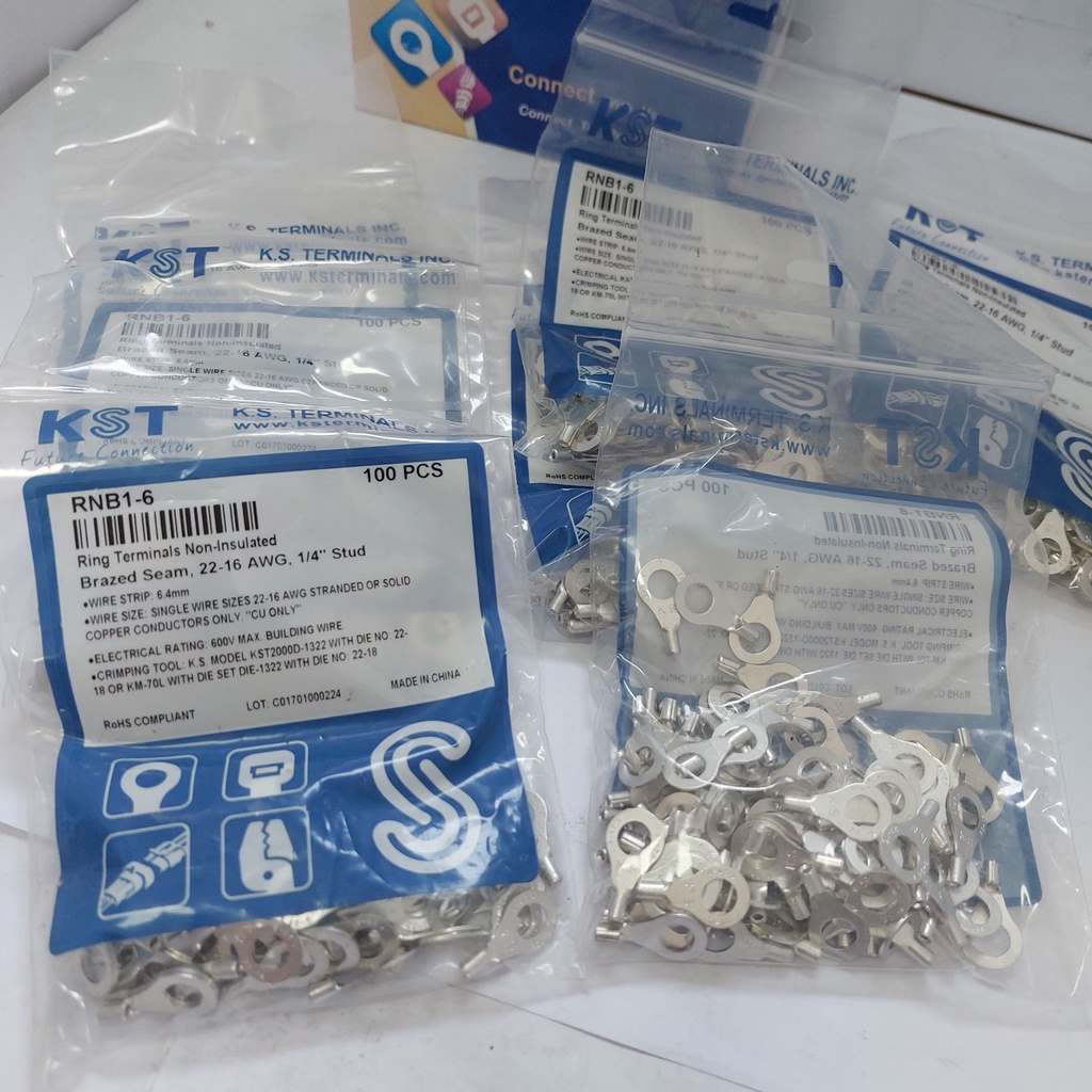 หางปลากลมเปลือย RING TERMINAL NON-INSULATE "KST" *** (ราคาต่อแพ็คค่ะ ...