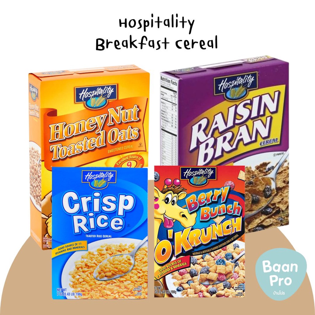 Hospitality Breakfast Cereal Raisin Bran Berry Bunch Crisp Rice Honey ...
