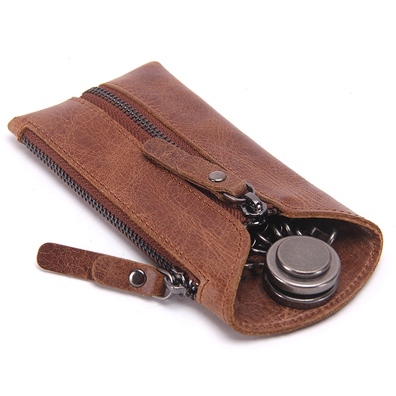 CONTACT'S 100% Genuine Leather Key Wallet Men Car Key Holder Zipper ...