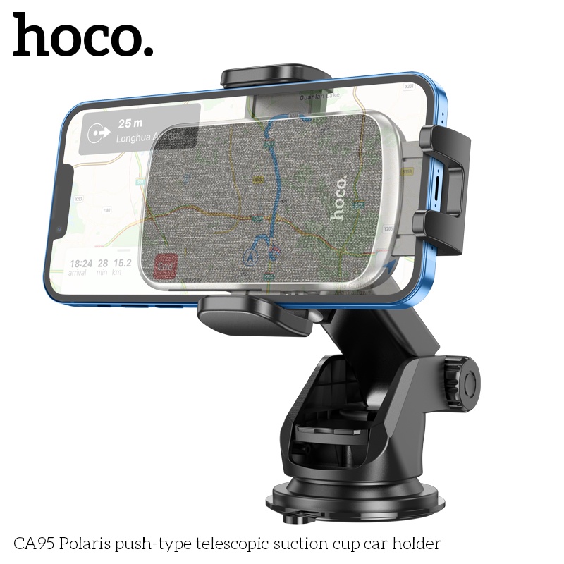 HOCO CA95 Polaris Push Type Telescopic Suction Cup Car Holder | Shopee Thailand
