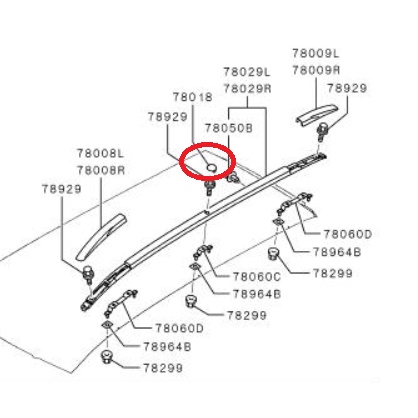 ฝาครอบราวหลังคาตัวกลาง Mitsubishi มิตซู แท้ เบิกศูนย์ รหัส 7661A281 ...