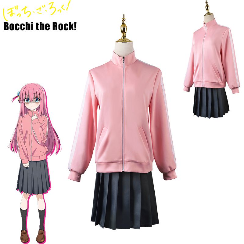 Bocchi the Rock Cosplay Gotou Hitori Girl Anime Costume Pink Jacket ...