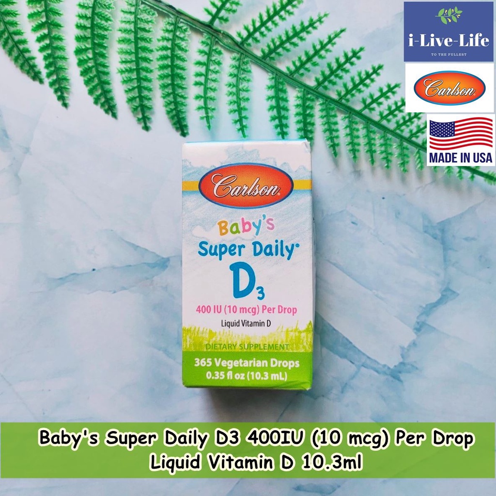 Carlson - Baby's Super Daily D3 400IU (10 mcg) Per Drop Liquid Vitamin ...