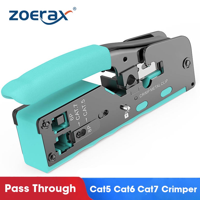 Zoerax RJ45 คีมย้ําหางปลา สําหรับ Cat7 Cat6 Cat8 Cat6a Cat5e Cat5 8P8C ...