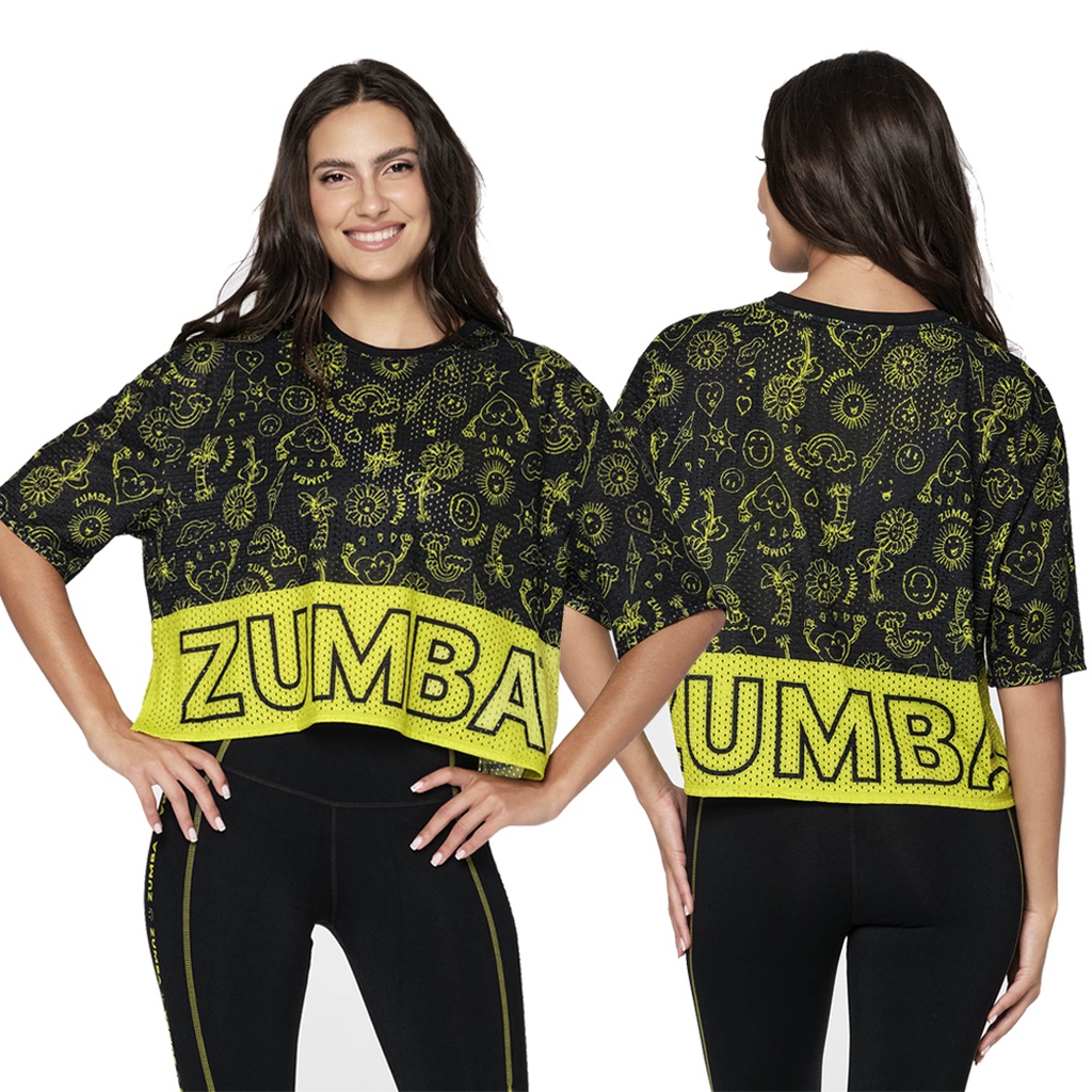 Zumba Mesh Boxy Crop Top (เสื้อครอปออกกำลังกายซุมบ้า) | Shopee Thailand
