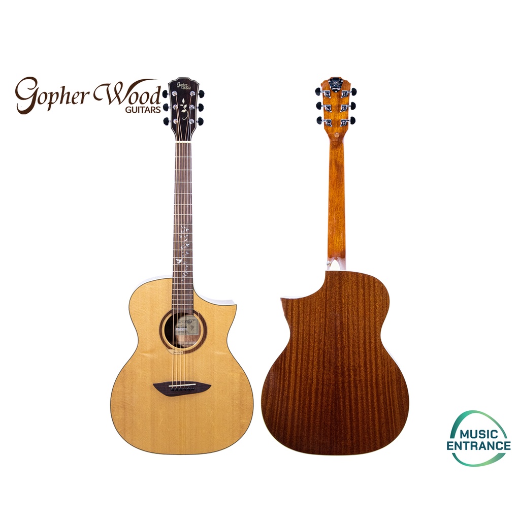 Gopher Wood CA-220C GN กีตาร์โปร่ง 40 นิ้ว ไม้ Spruce Mahogany ทรง GA ...