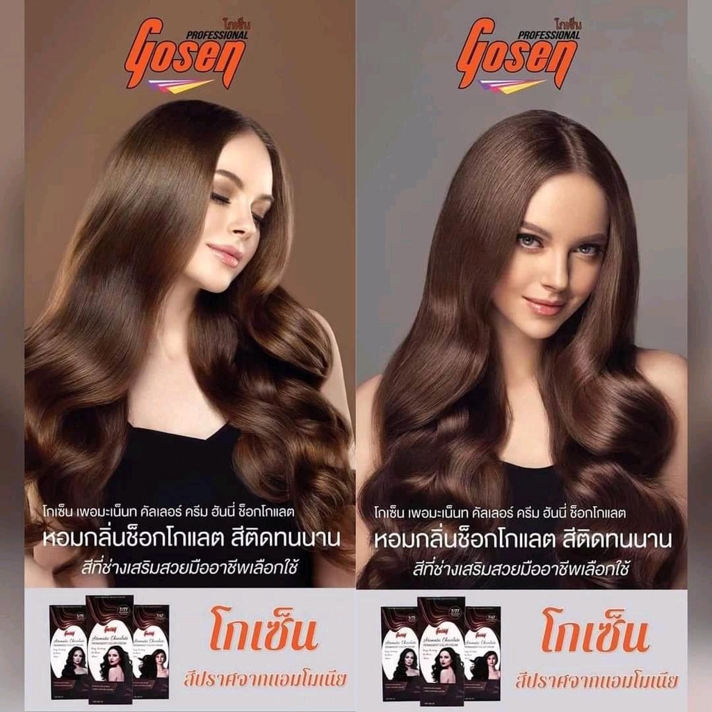 สีย้อมผม โทนชอคโกแลต Gosen Chocolate Color อุปกรณ์ดัดผม ทำผมซาลอน | Shopee Thailand