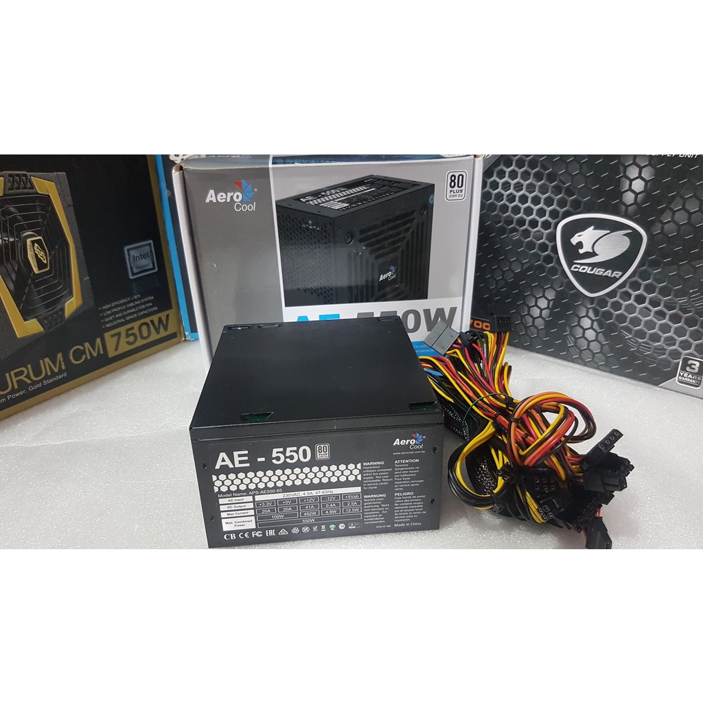 PSU ประกัน 2เดือน Aerocool AE-550 550W 80+White มือ2 / power supply ...
