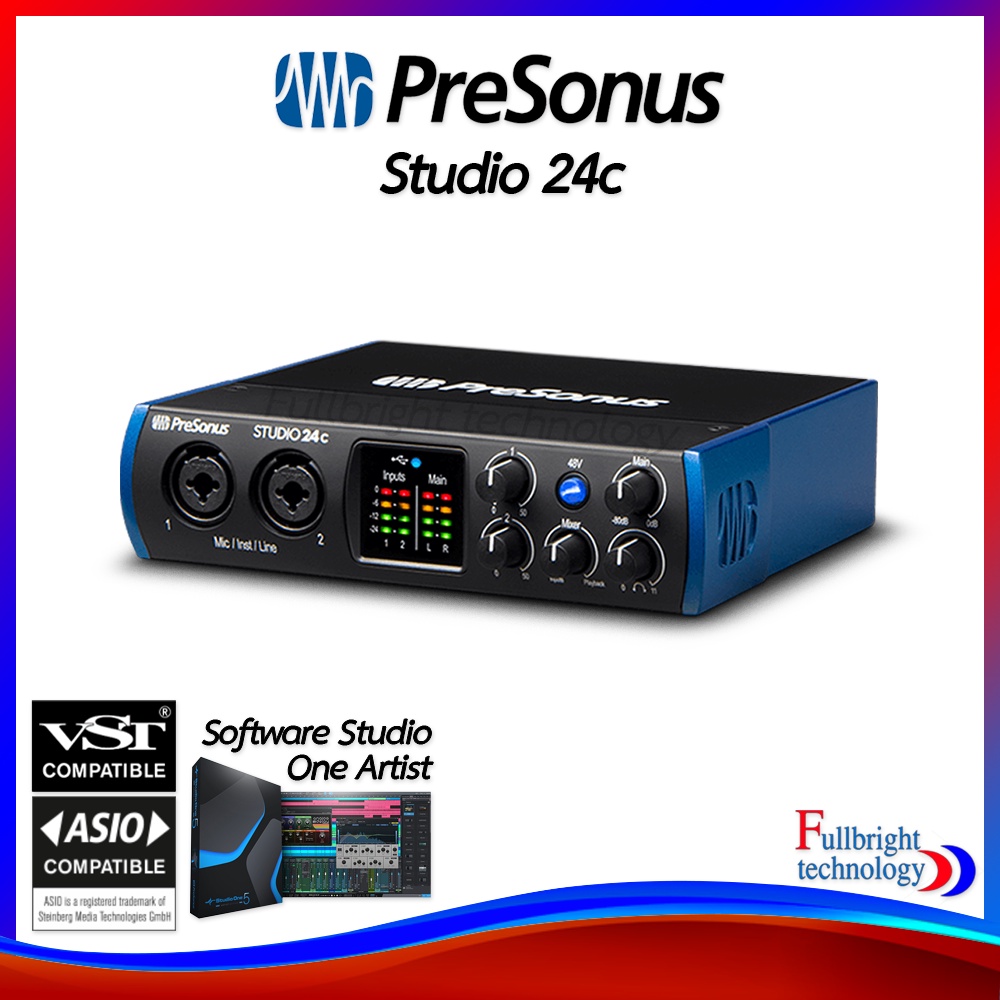 Presonus Studio 24c 2-in/2-out USB-C Audio Interface อินเตอร์เฟสทำเพลง ...