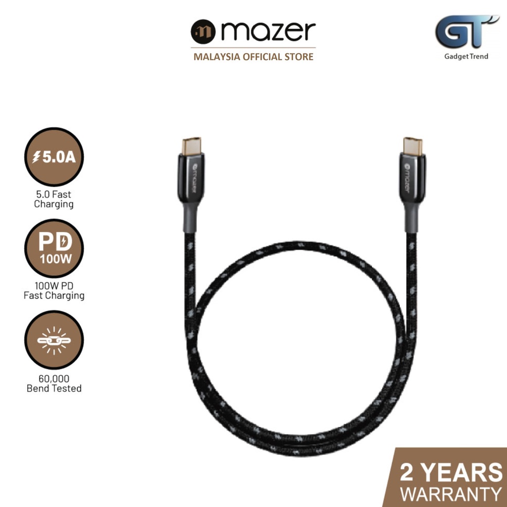 สายชาร ์ จ Mazer Infinite Link Pro 3 USB-C เป ็ น USB-C PD100W | Shopee ...
