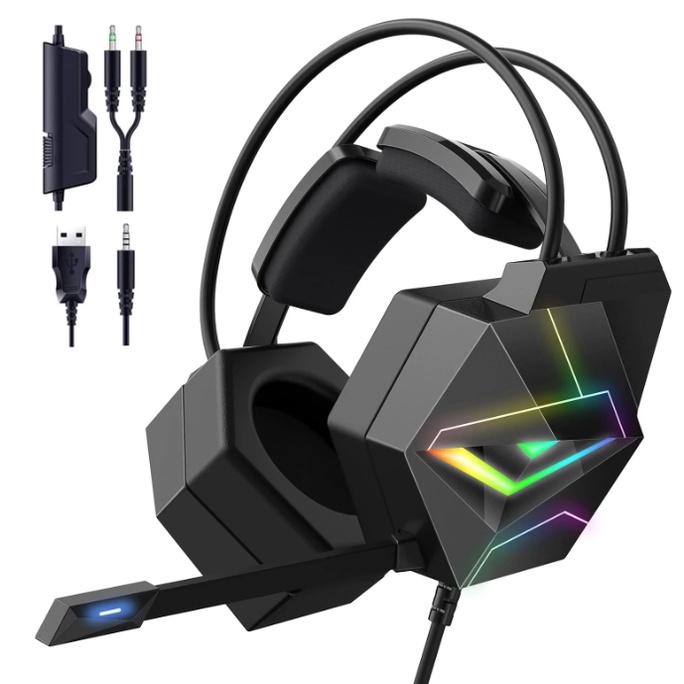 ONIKUMA X20 RGB Gaming Headset Noise Canceling Headphone 7.1 Surround ...