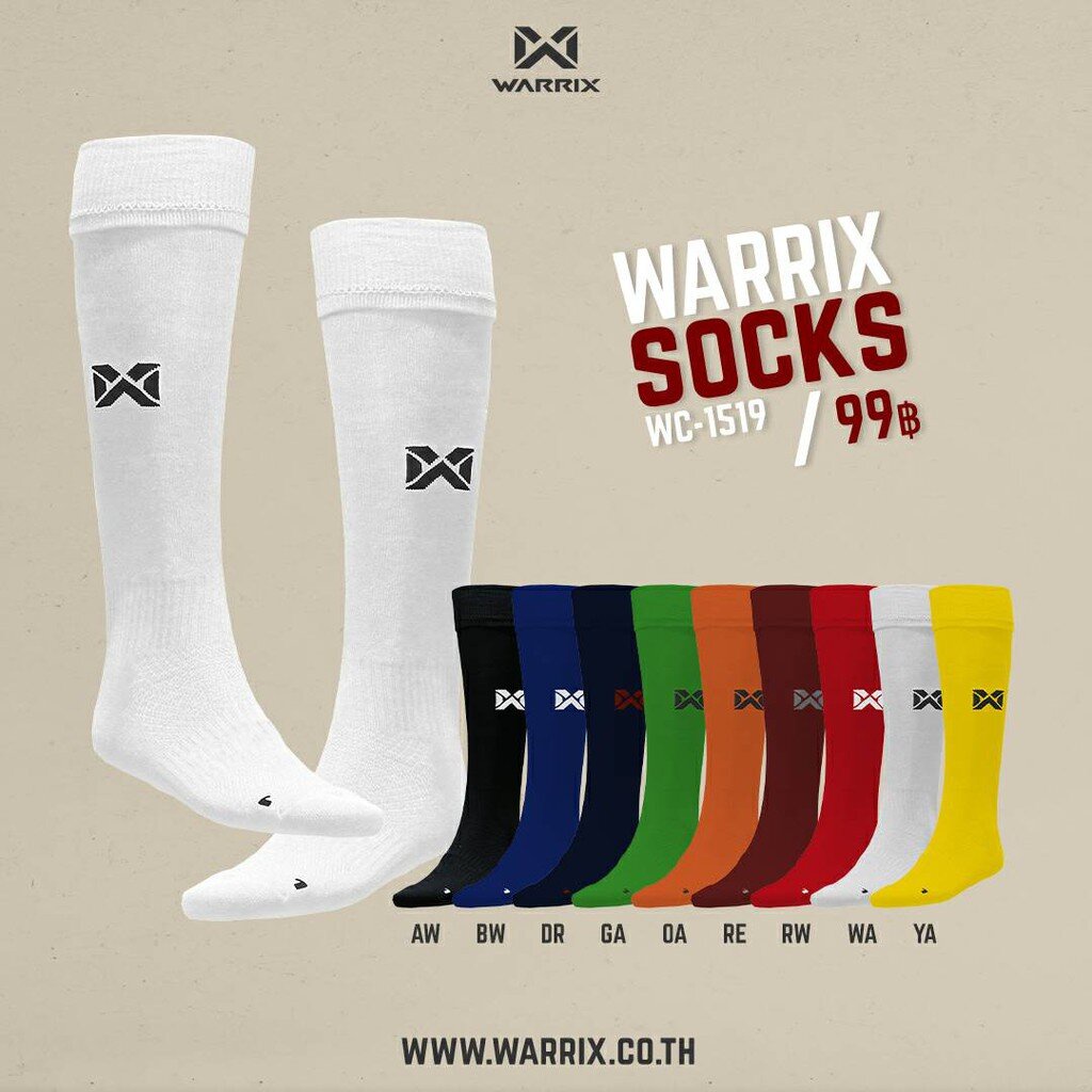 WARRIX ถุงเท้าฟุตบอล warrix รุ่น WC-1519 นุ่มเท้า ใส่สบาย คุณภาพดี | Shopee Thailand