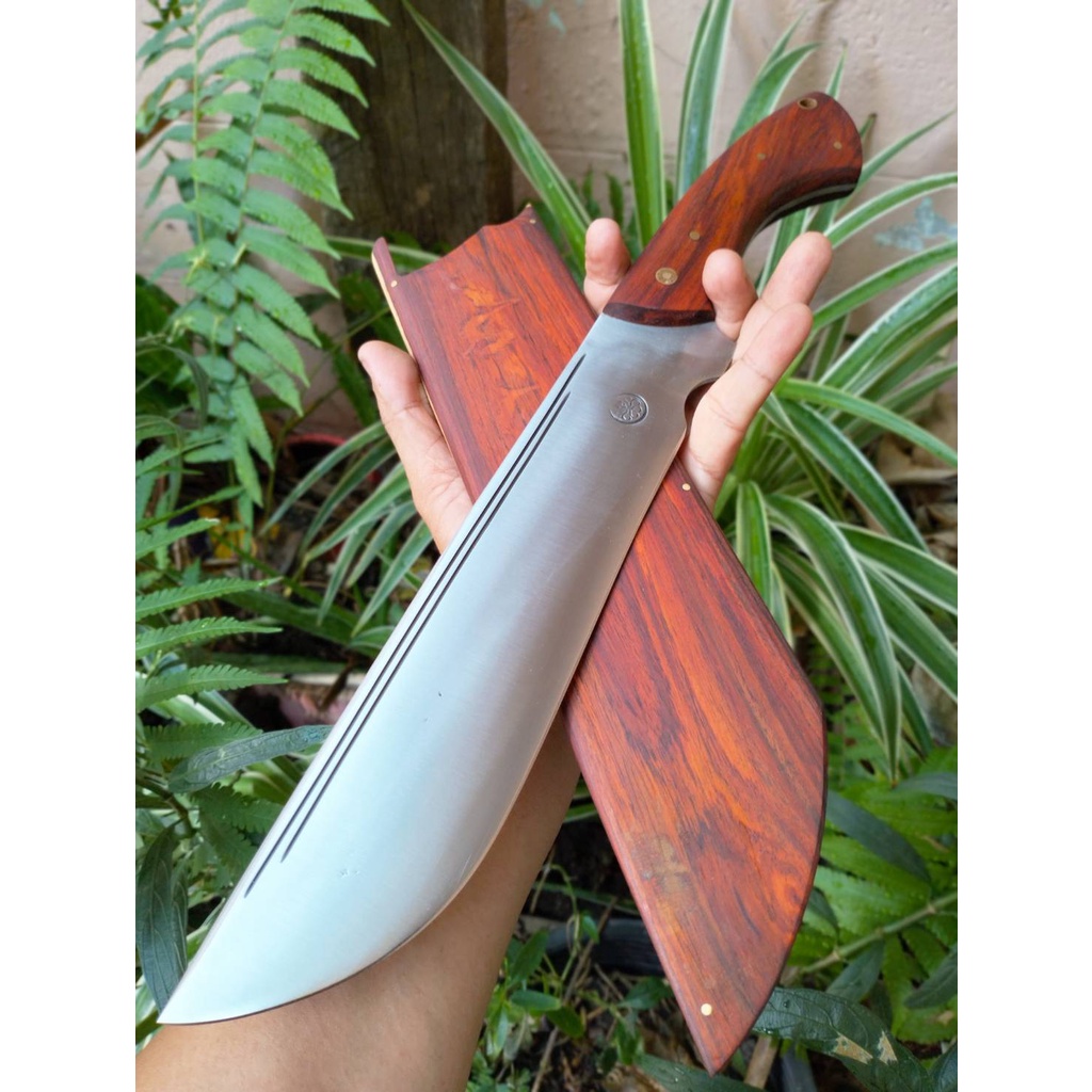 มีดแคมป์ มีดเหน็บ มีดอีเหน็บ (E-nep) มีดเดินป่า 10.1” SUP9 Fulltank ผิวขัด เซาะร่องเลือด ด้ามฝัก ...