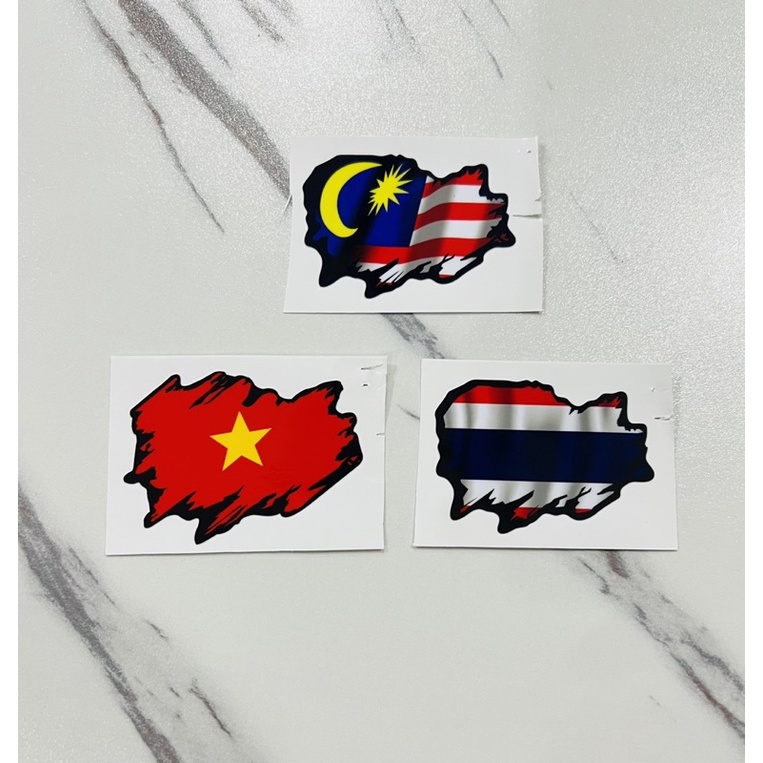 สติ๊กเกอร์อิงค์เจ็ท - Flag Bendera Negara Sticker Vietnam Stivker Motor ...