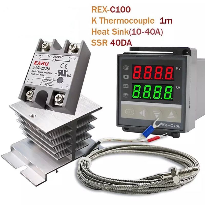ได้ทั้งชุด REX-C100 Digital PID Temperature Controller Thermostat SSR เอาต์พุต +ssr40A SSR รีเลย ...