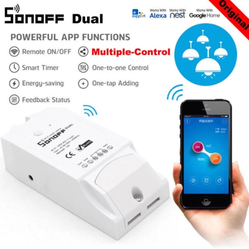 Sonoff Basic R2สมาร์ทสวิทช์Wifiไร้สายสมาร์ทรีโมทคอนโทรลจับเวลาDIY ...
