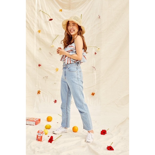 lookbook sam jeans light blue | Shopee Thailand
