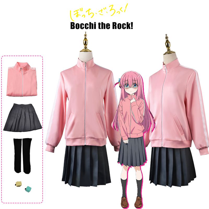 Bocchi the Rock Cosplay Gotou Hitori Girl Anime Costume Pink Jacket ...