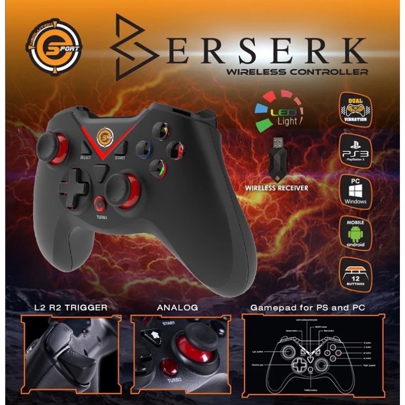 Joy Neolution E-Sport จอยเกมส์ BERSERK Joystick จอยไร้สาย Wireless ...