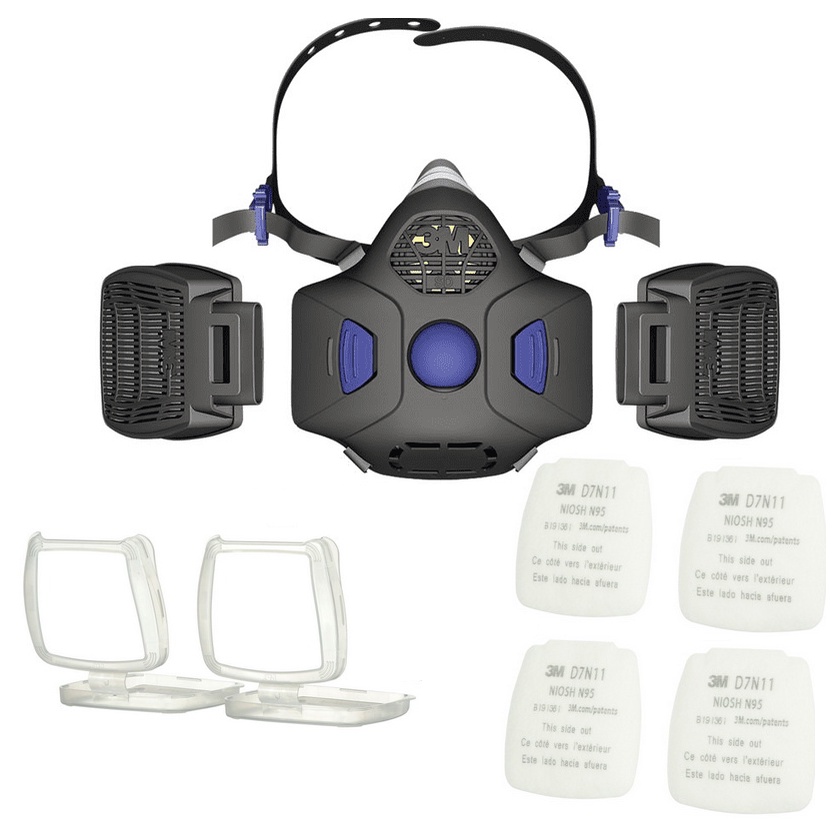 หน้ากากตลับกรองคู่ 3M HF-802SD HF-803SD Half Face Mask ฝาครอบ D701x2 ...