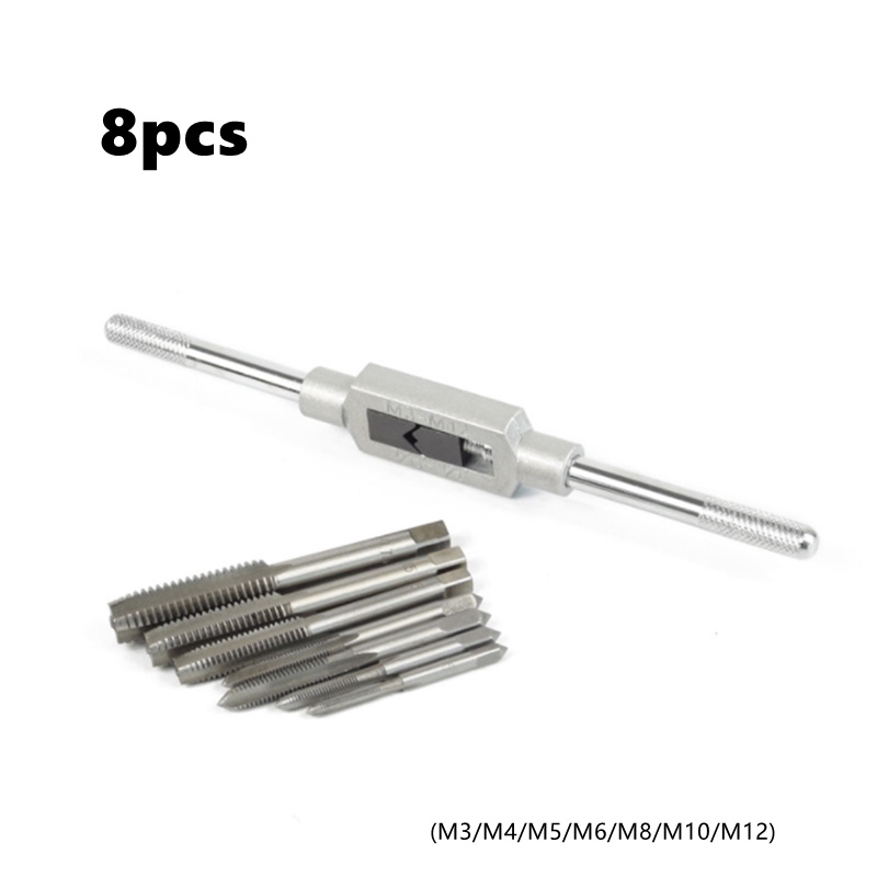 A8 Piece Tap Die Hardware Tools M3/M4/M5/M6/M8/M10/M12 Hand Tapping ...