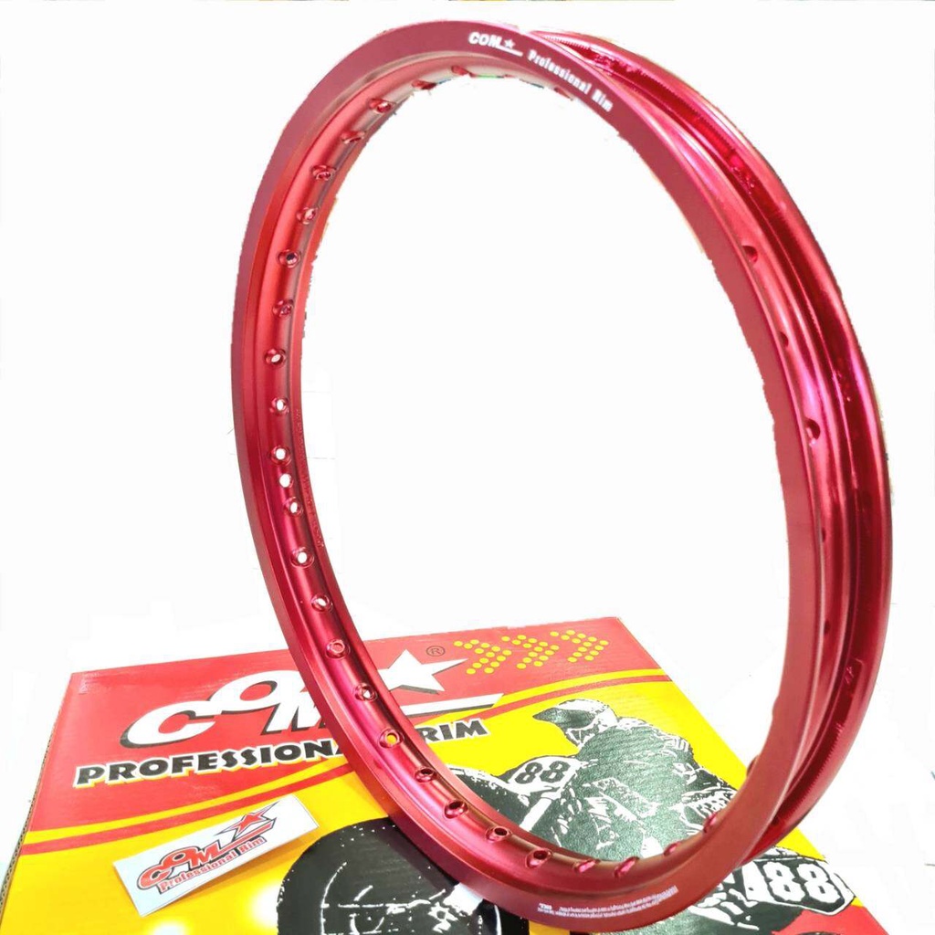วงล้อ ล้อ17 ล้อโลขอบ17 COM ดาว PRO แท้ ขนาด 1.40 ขอบ 17 สีแดง 1 คู่ ...