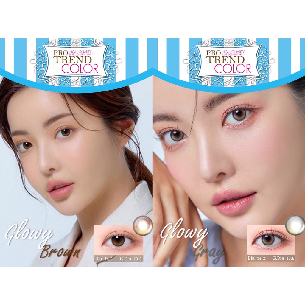 protrendcolor : คอนแทคเลนส์ รุ่น Glowy brown / Glowy gray | Shopee Thailand