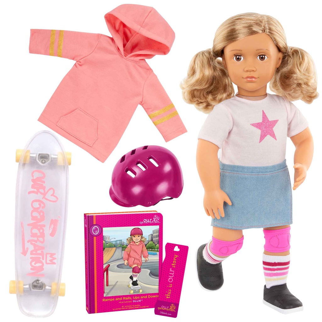 Our Generation DELUXE SKATER DOLL W/BOOK, OLLIE BD31333AZ | Shopee Thailand