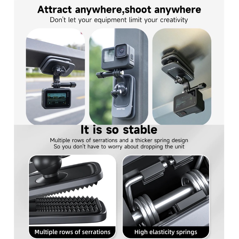 Telesin 360 rotary backpack clip mount ตัวยึดแบบแม่เหล็ก สำหรับGOPROทุก ...
