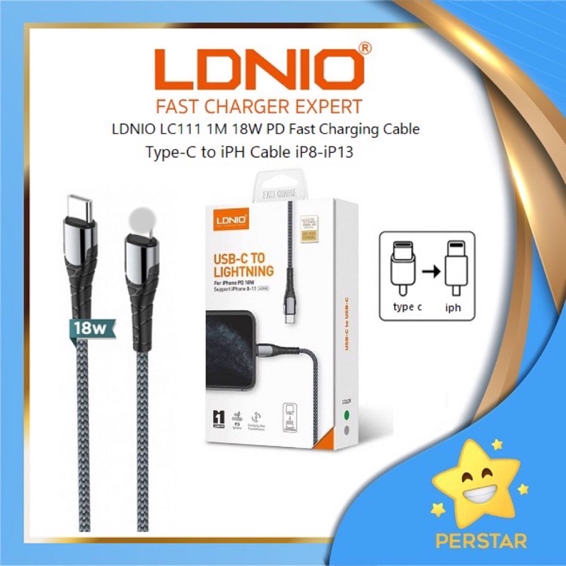 [ Fast Charging ] LDNIO LC101 60W USB Type-C to USB Type-C/ LC111 Type-C to IP 18W PD Fast ...