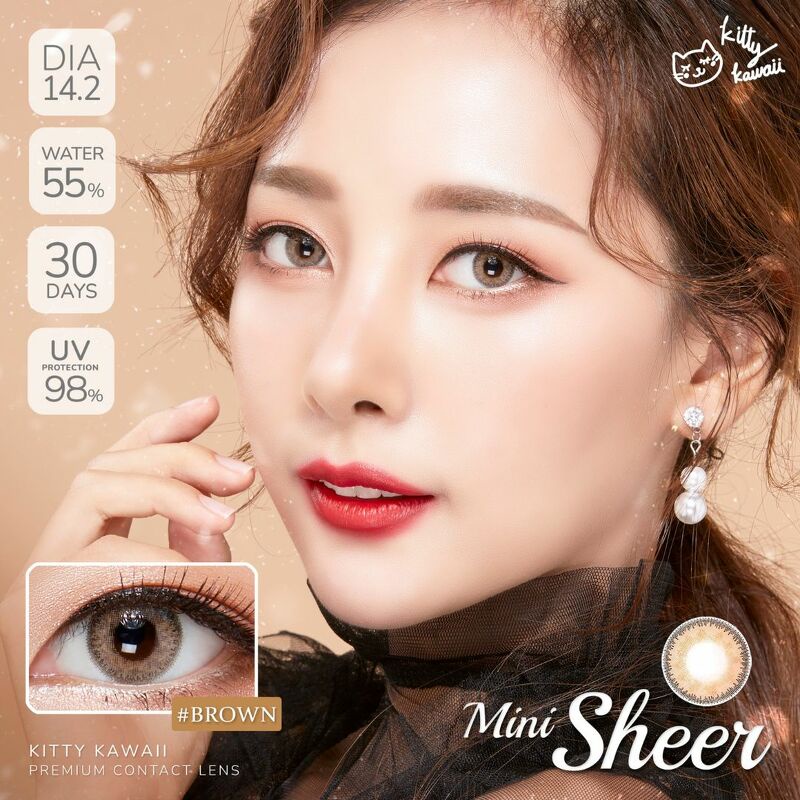 คอนแทคเลนส์🌈Mini Sheer🌈 ฺBrown / Gray (Kitty Kawaii) ขนาดมินิ💖ขายดี🍭 | Shopee Thailand