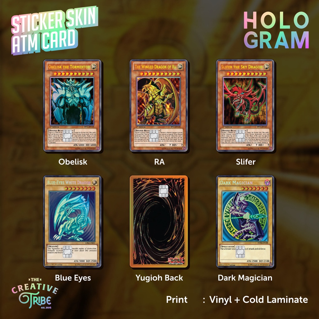 Yugioh HOLOGRAM Skin Card Sticker - Vinyl ATM Debit Credit Emoney Flazz ...