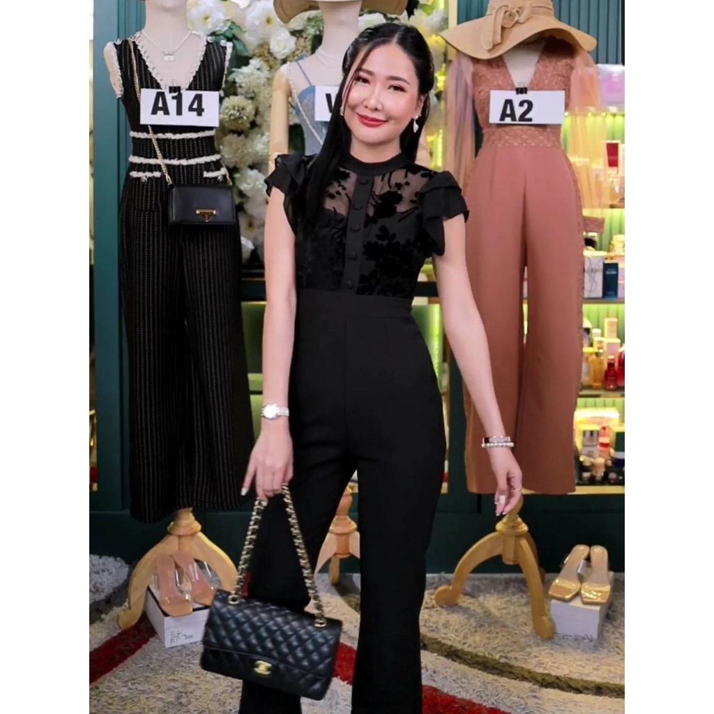 พร้อมส่ง Size: L จั๊มสูทขายาว งานป้าย Bellita | Shopee Thailand