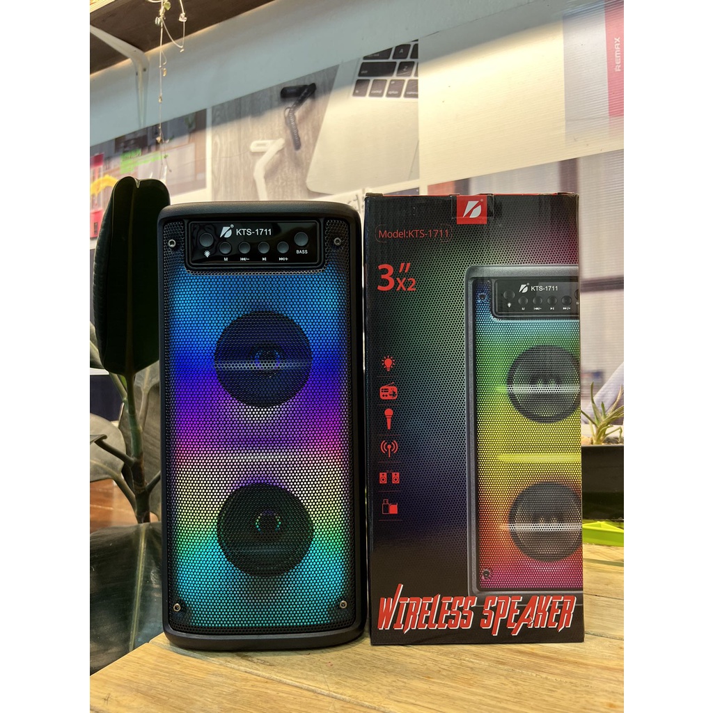 ลำโพงบลูทูธ ดอก3*2นิ้ว รุ่น KTS-1711 ปรับเบส-เปิดปิดไฟได้ มี AUX/USB/TF เสียบไมค์ได้ สวยมาก ...